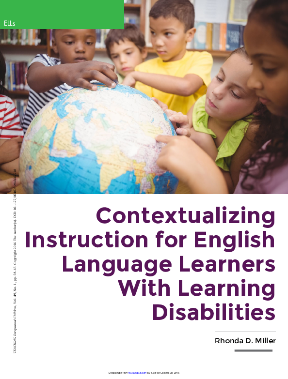 (PDF) Contextualizing Instruction for English Language Learners With ...