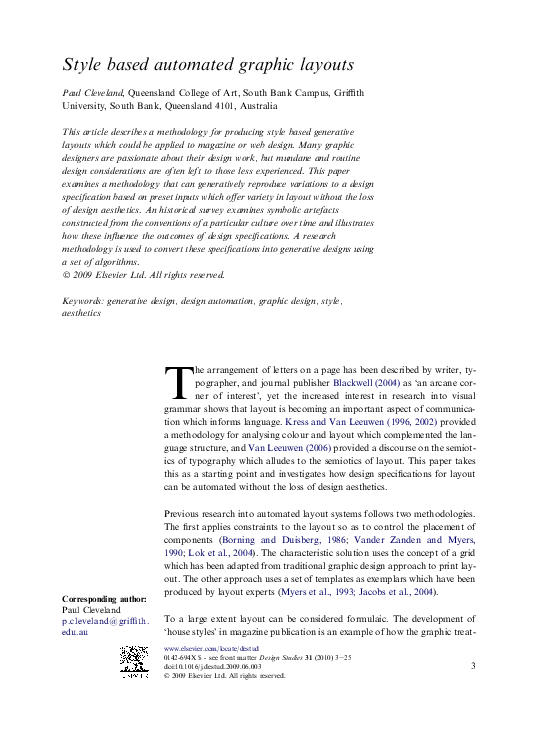(PDF) Style based automated graphic layouts