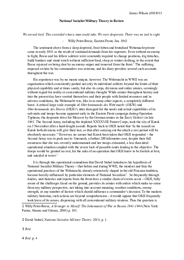 (DOC) National Socialist Military Theory - An Evaluation