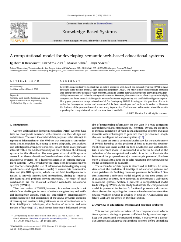 Pdf A Computational Model For Developing Semantic Web Based
