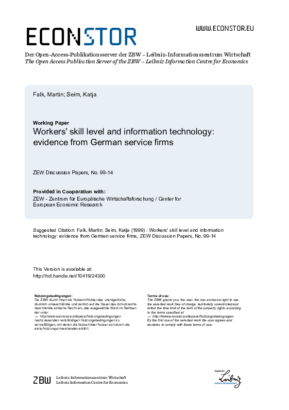 (PDF) Workers’ skill level and information technology: a censored ...