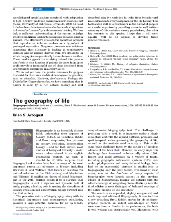 (PDF) The geography of life