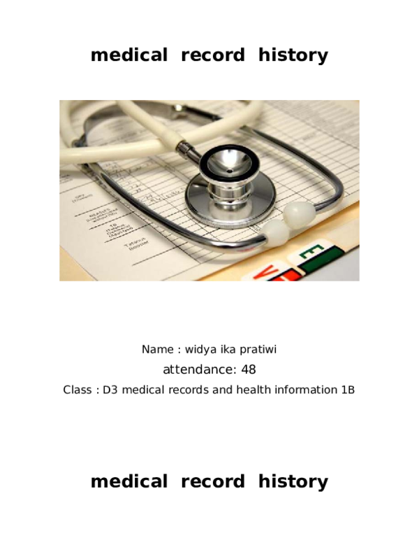 (DOC) Medical record history