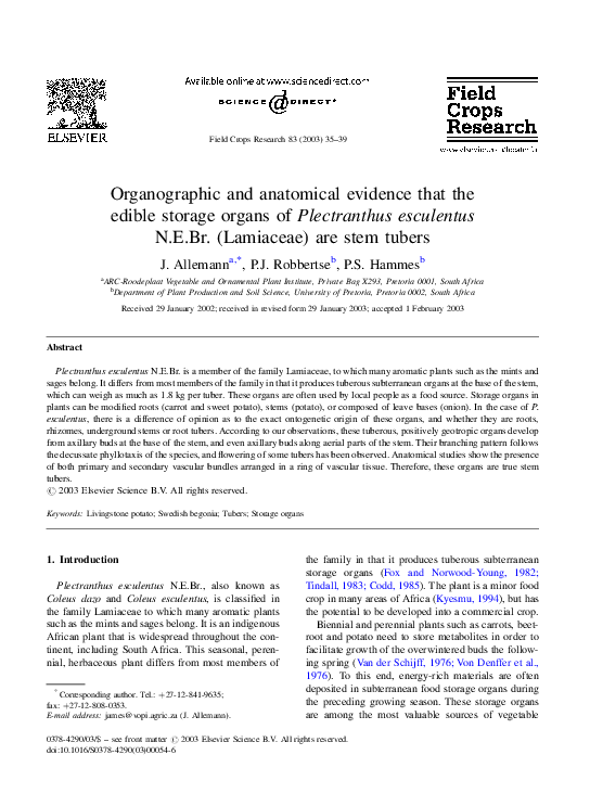 (PDF) Organographic and anatomical evidence that the edible storage ...