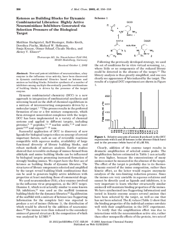 (PDF) Ketones as Building Blocks for Dynamic Combinatorial Libraries: Highly Active ...