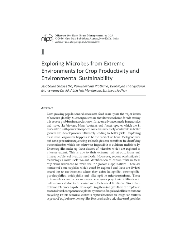 (PDF) Exploring Microbes from Extreme Environments for Crop ...
