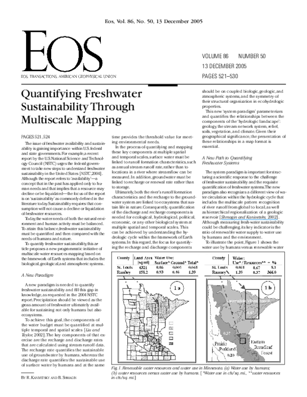 (PDF) Multi-Scale Quantitative Hydrologic Analysis of Water Resources ...