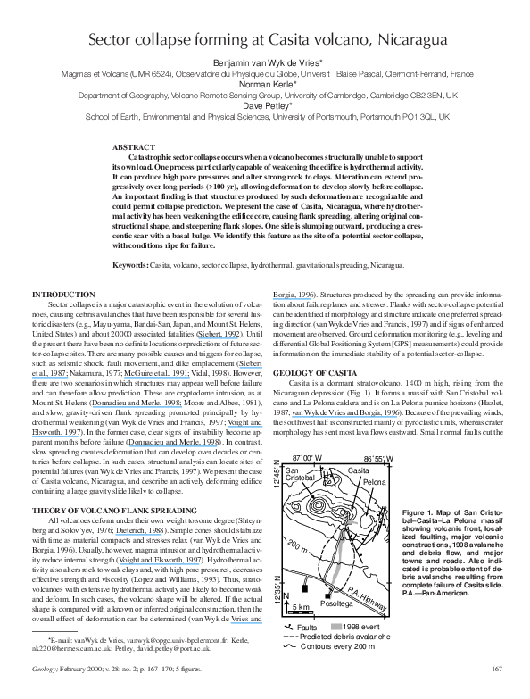 (PDF) Sector collapse forming at Casita volcano, Nicaragua | Norman ...