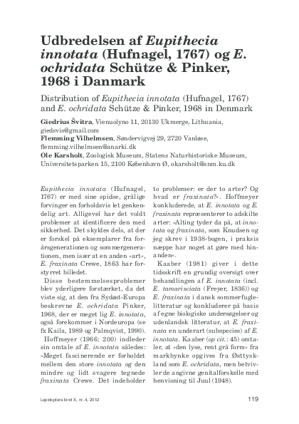 (PDF) Udbredelsen af Eupithecia innotata (Hufnagel, 1767) og E ...
