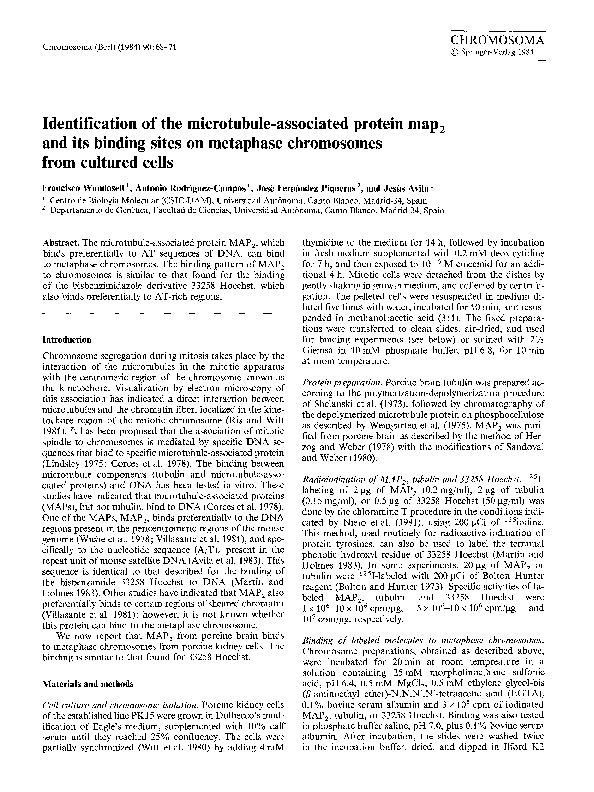 (PDF) Identification of the microtubule-associated protein map2 and its ...