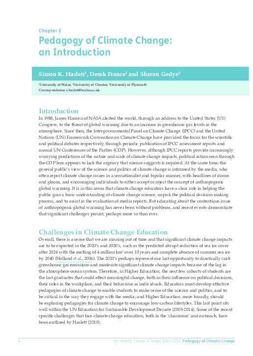 (PDF) Pedagogy of Climate Change: an Introduction