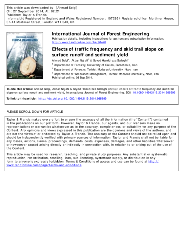 (PDF) International Journal of Forest Engineering Effects of traffic ...