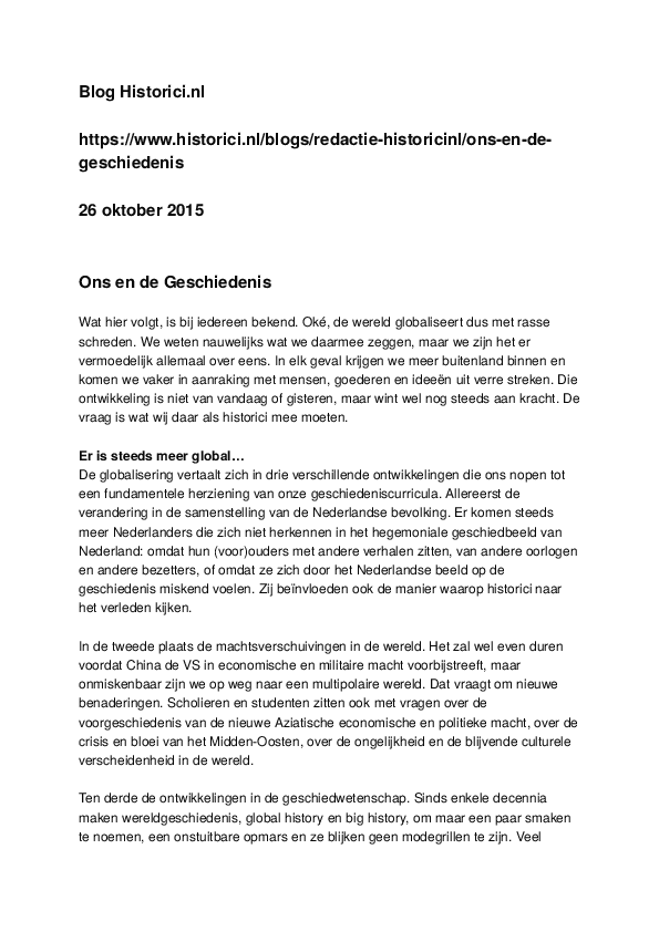 (DOC) Ons en de Geschiedenis | Remco Raben - Academia.edu