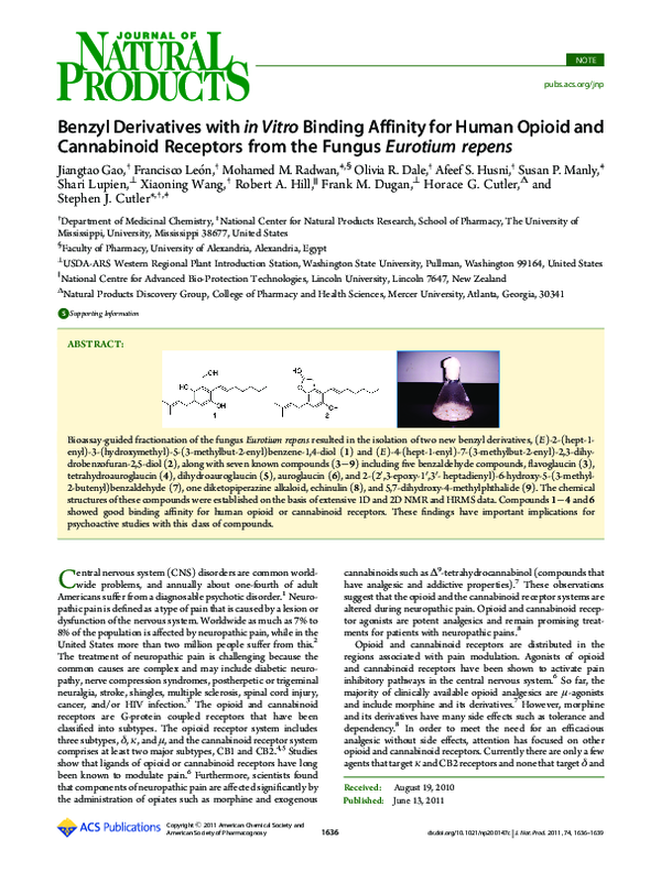 (PDF) Benzyl Derivatives with in Vitro Binding Affinity for Human ...