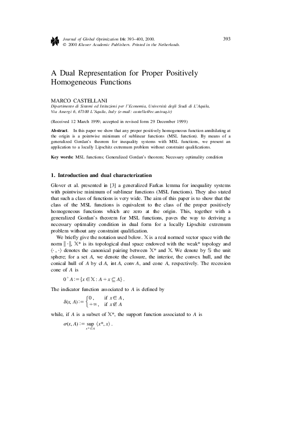 (PDF) A dual representation for proper positively homogeneous functions
