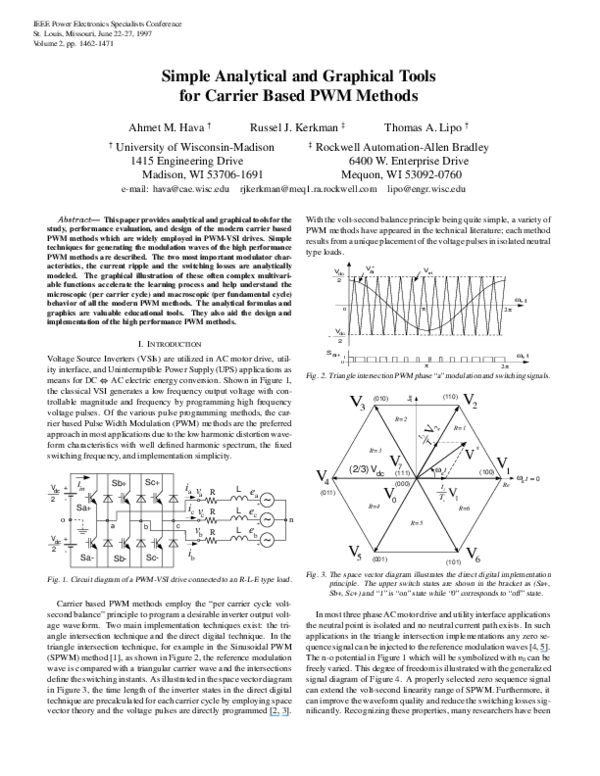 Pdf Simple Analytical And Graphical Tools For Carrier Based Pwm Methods