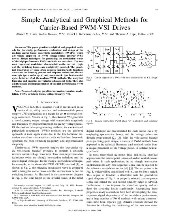 Pdf Simple Analytical And Graphical Methods For Carrier Based Pwm Vsi