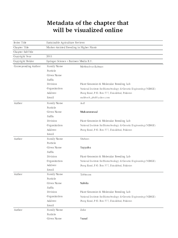(PDF) Bridging Genomic and Classical Breeding Approaches for Improving ...