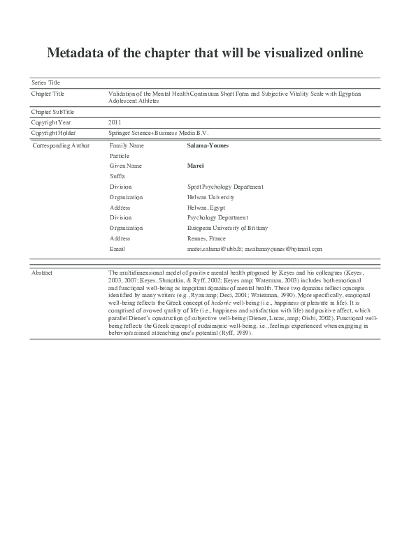 (PDF) Human Pursuit MHC SF Egyptian youth