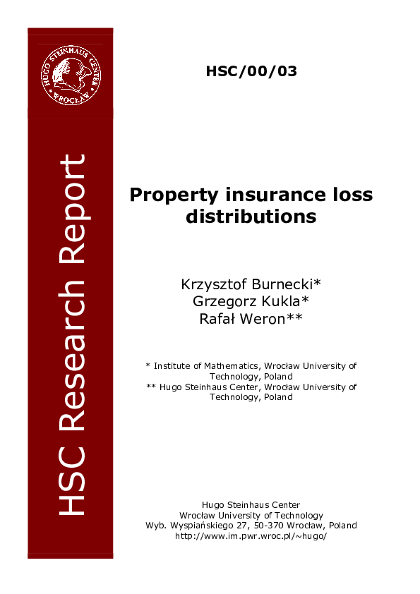 (PDF) Property insurance loss distributions