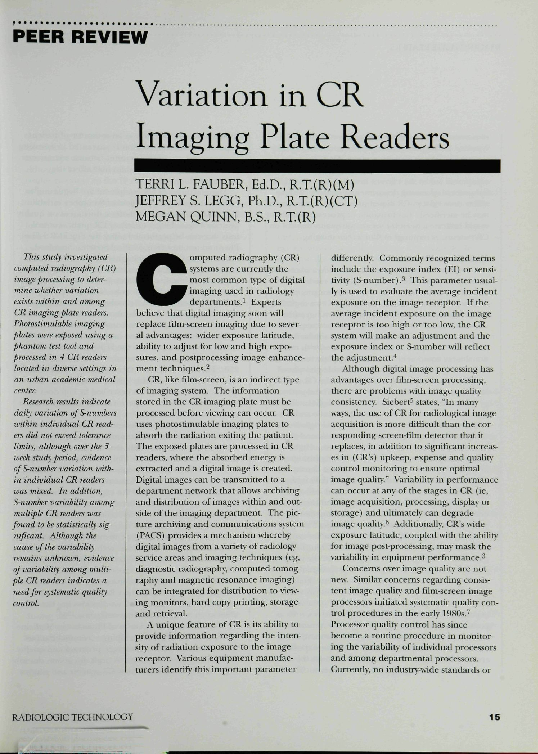 (PDF) Variation in CR imaging plate readers | Jeffrey Legg - Academia.edu