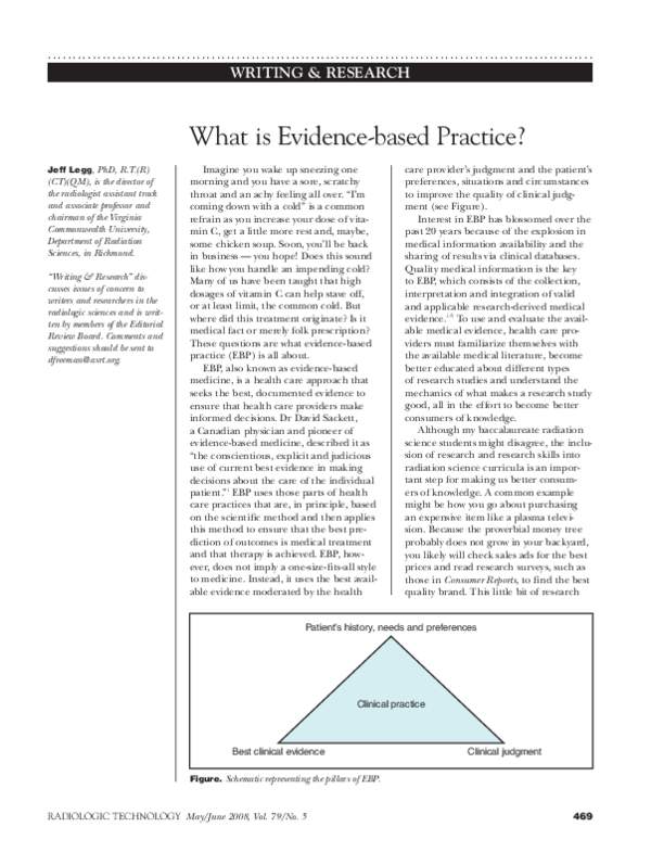 (PDF) What is evidence-based practice?