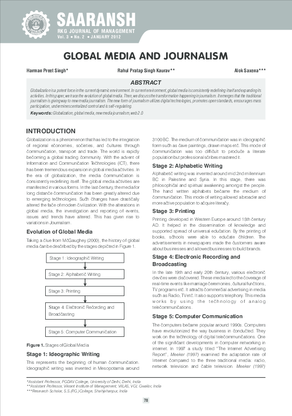 (PDF) Global Media and Journalism
