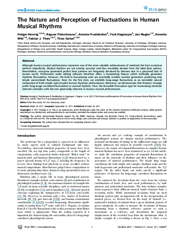(PDF) The Nature and Perception of Fluctuations in Human Musical ...