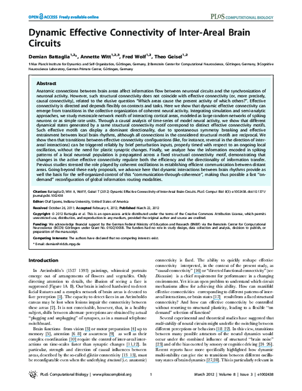 (PDF) Dynamic Effective Connectivity of Inter-Areal Brain Circuits