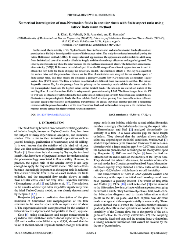 (PDF) Numerical investigation of non-Newtonian fluids in annular ducts with finite aspect ratio ...