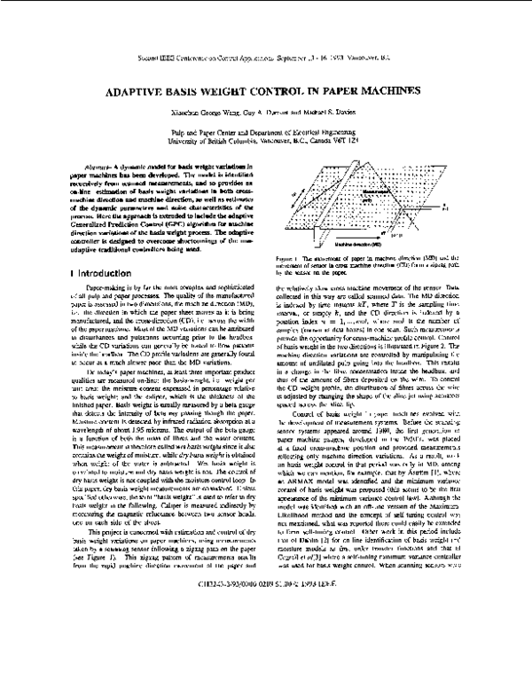 (PDF) Adaptive basis weight control in paper machines