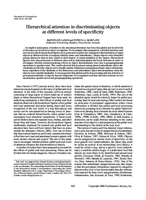 (PDF) Hierarchical attention in discriminating objects at different ...