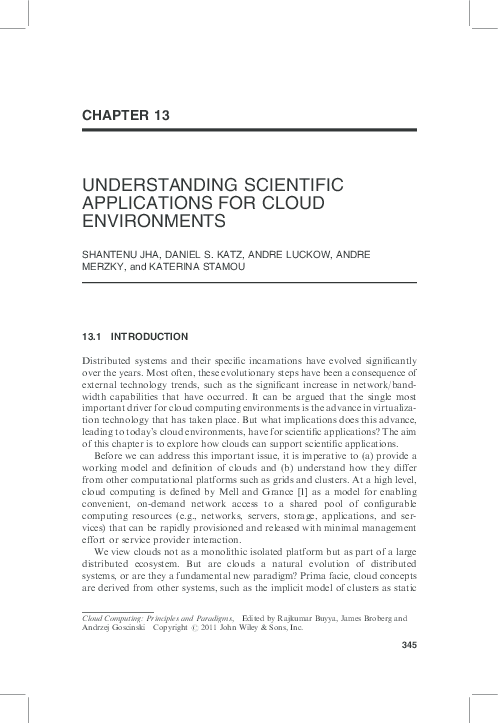 (PDF) Understanding Scientific Applications for Cloud Environments