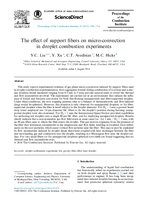 (PDF) The effect of support fibers on micro-convection in droplet ...