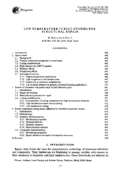(PDF) Low temperature curing epoxies for structural repair