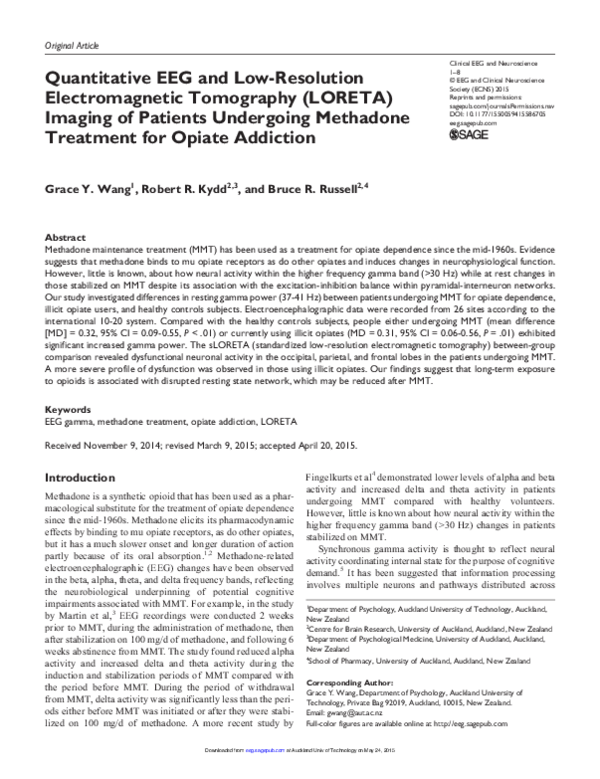 (PDF) Quantitative EEG and Low-Resolution Electromagnetic Tomography ...