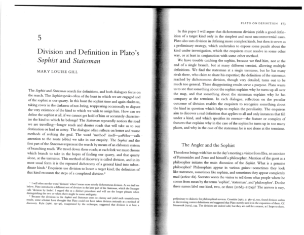 (PDF) Division and Definition in Plato's Sophist and Statesman