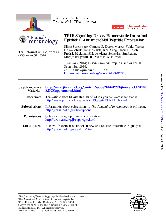 (PDF) TRIF signaling drives homeostatic intestinal epithelial ...