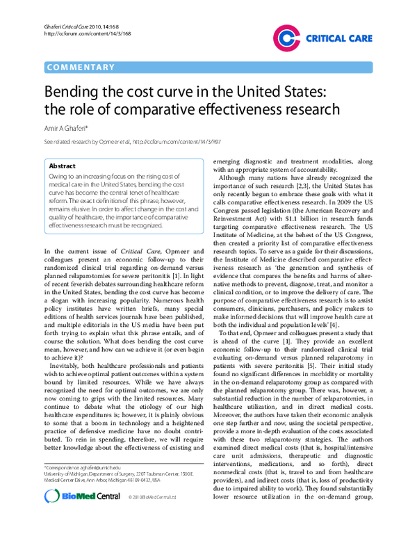 (PDF) Bending the cost curve in the United States: the role of ...