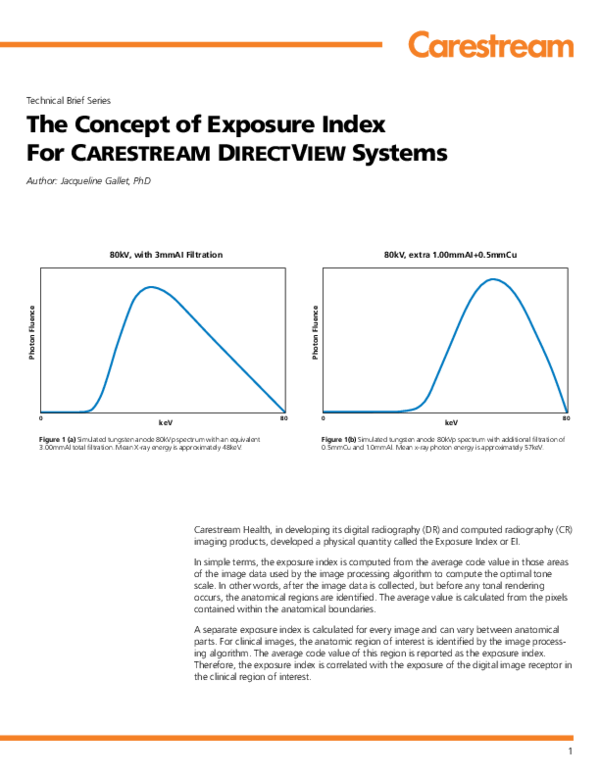 (PDF) The Concept of Exposure Index For CARESTREAM DIRECTVIEW Systems