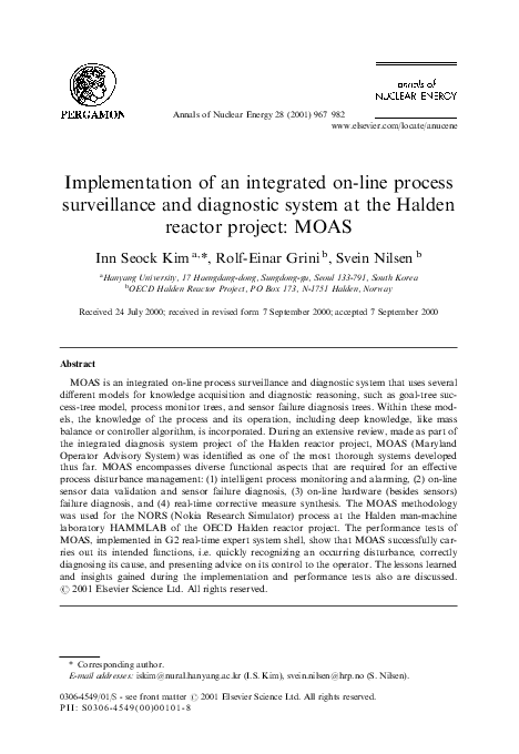 (PDF) Implementation of an integrated on-line process surveillance and ...