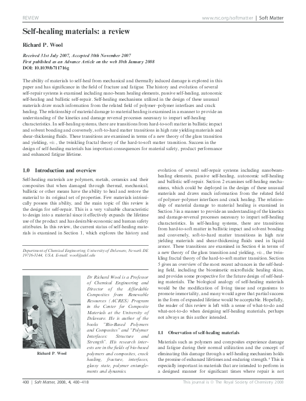 (PDF) Self-healing materials: a review