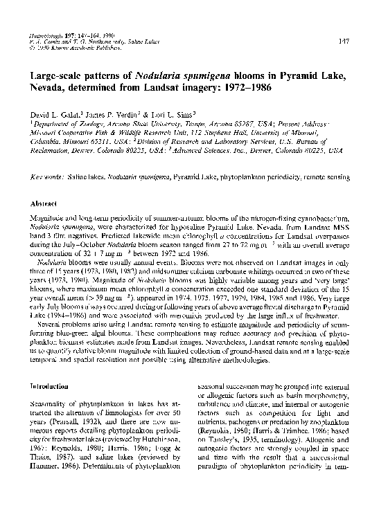 (PDF) Large-scale patterns of Nodularia spumigena blooms in Pyramid ...