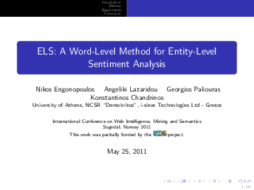 (PDF) ELS: a word-level method for entity-level sentiment analysis