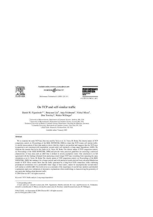 Pdf On Tcp And Self Similar Traffic