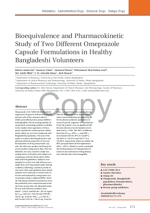 (PDF) Bioequivalence and Pharmacokinetic Study of Two Different ...