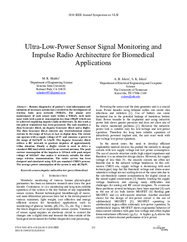 (PDF) Ultra-Low-Power Sensor Signal Monitoring and Impulse Radio ...