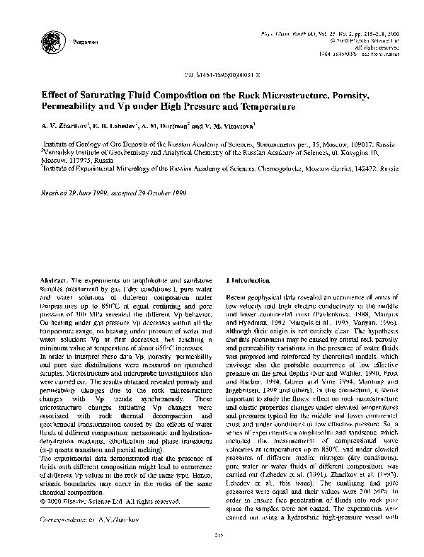 Pdf Effect Of Saturating Fluid Composition On The Rock Microstructure