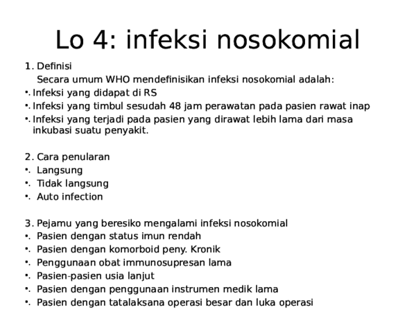 (PPT) infeksi nosokomial