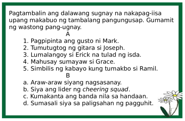 (DOC) Tambalang pangungusap MTB